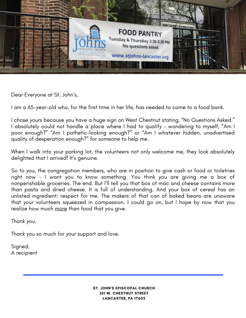 Feeding Ministries - St. John's Episcopal Church of Lancaster